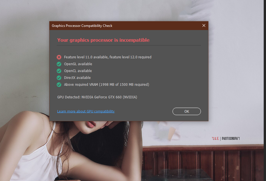 "Your Graphics Processor Is Incompatible" - Adobe Product Community - 13840039